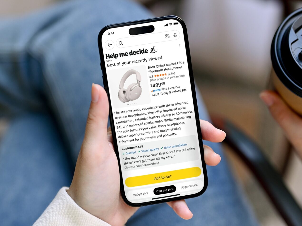 Amazon introduce una funzione AI che aiuta a scegliere il prodotto giusto