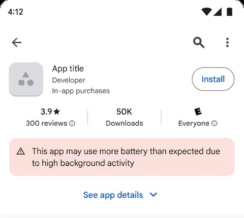 Google Play Store avviserà gli utenti delle app che consumano troppa batteria