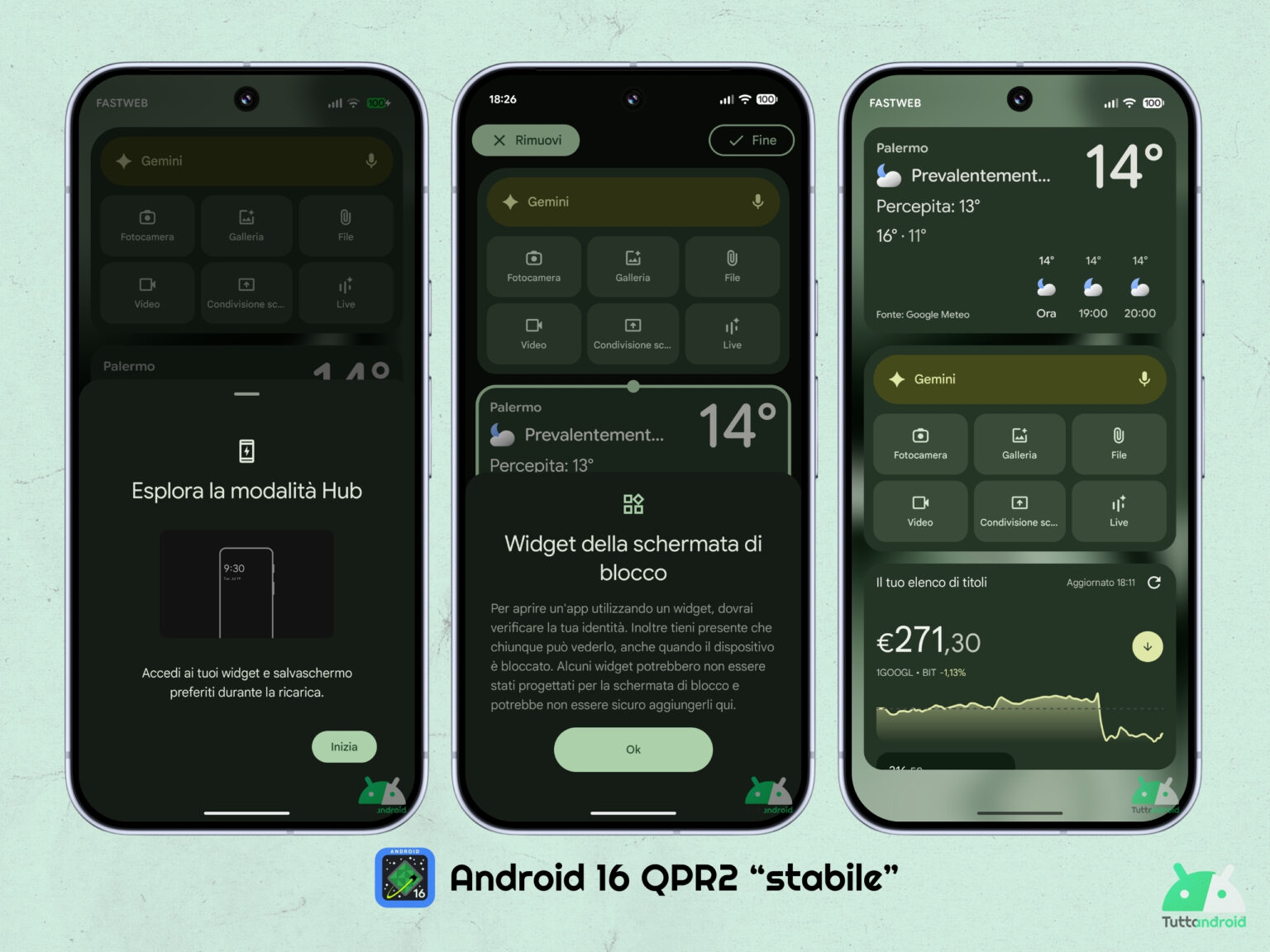 Android 16 QPR2 porta i widget della schermata di blocco sui Pixel
