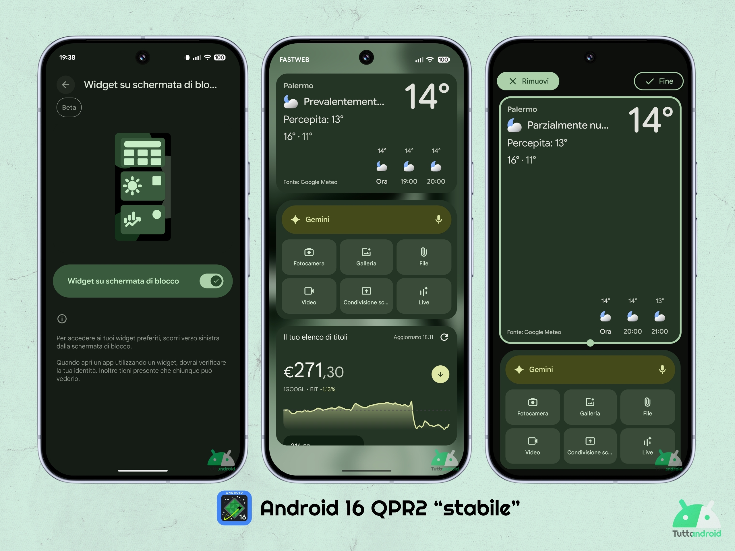 Android 16 QPR2 porta i widget della schermata di blocco sui Pixel