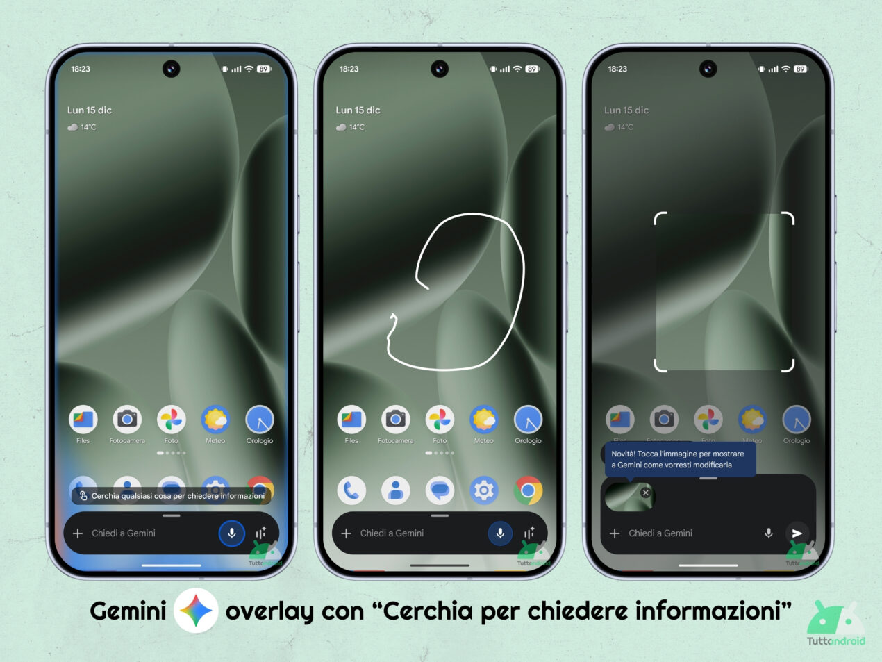 L'overlay di Gemini cambia con una nuova animazione e "Cerchia per ...