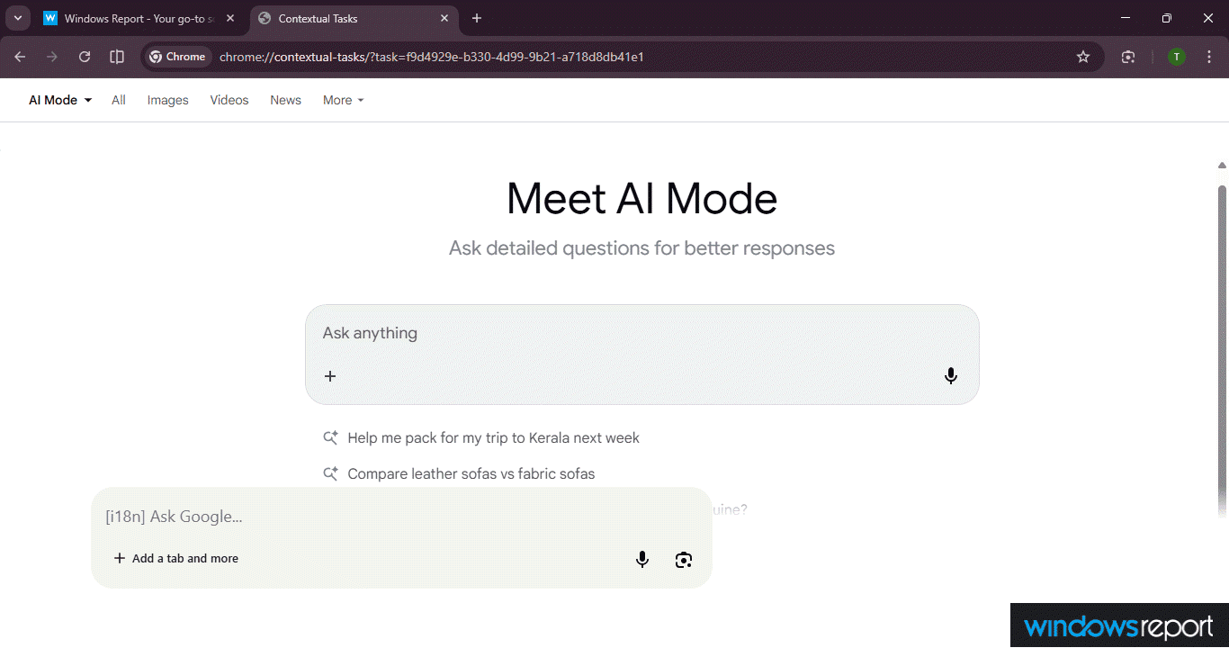 Chrome Canary desktop anticipa l'integrazione della AI Mode
