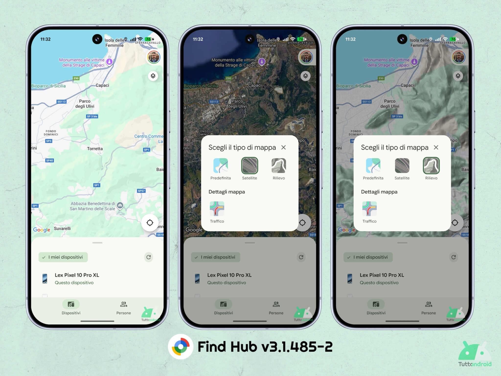 Google migliora Find Hub aggiungendo il supporto ai tipi di mappa di ...