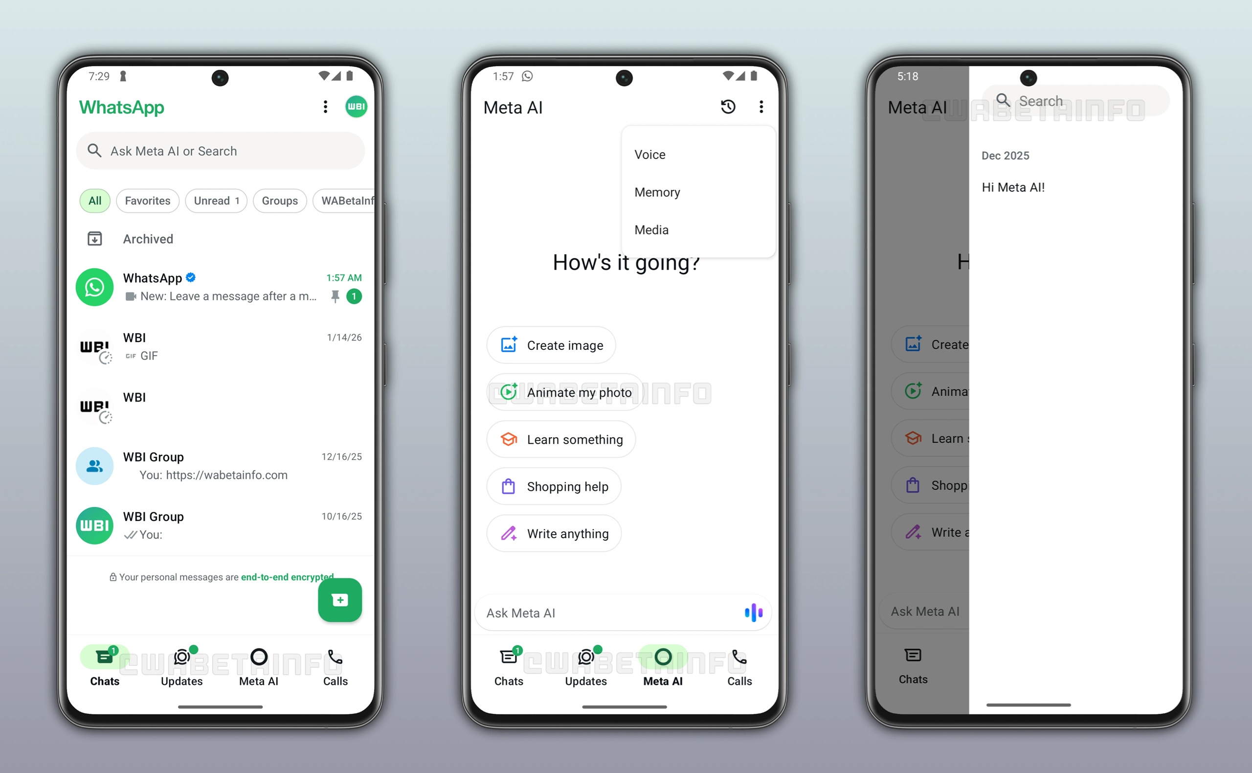 WhatsApp anticipa le nuove impostazioni e la scheda "Tu"; scheda "Meta ...