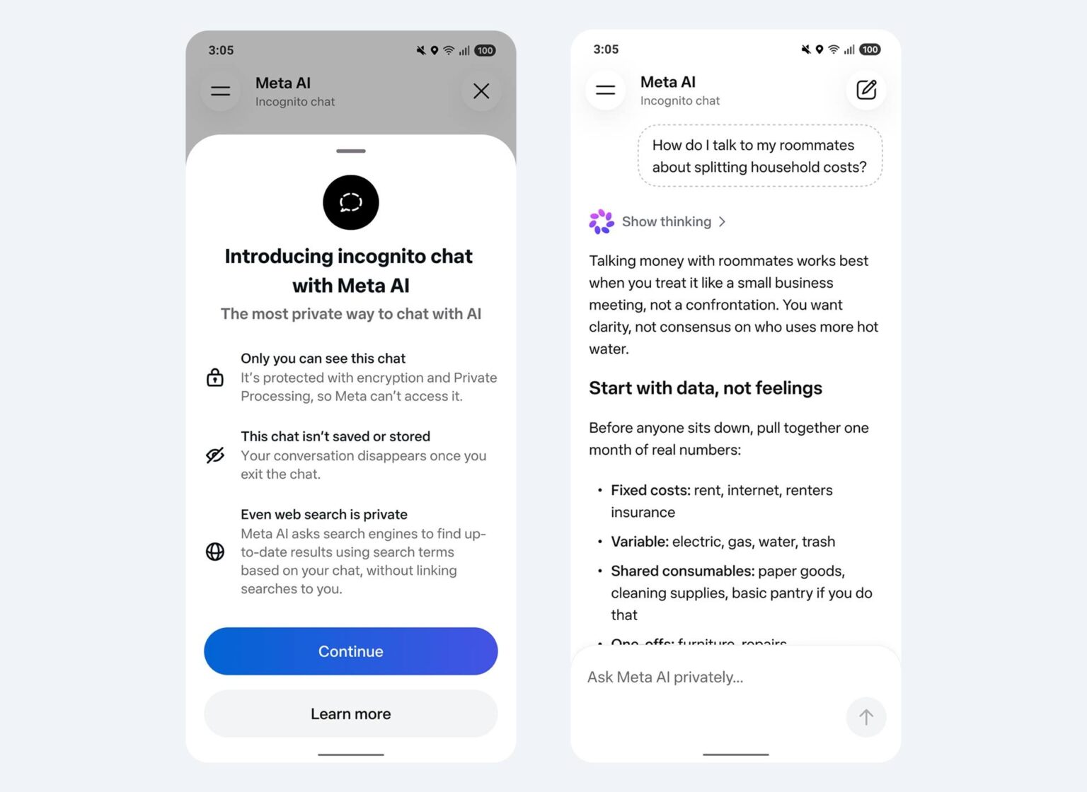 WhatsApp introdurrà le chat in incognito con Meta AI: conversazioni ...
